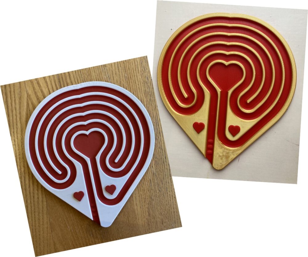 Heart Finger Labyrinth: 18cm diameter - Northumbria Community Shop
